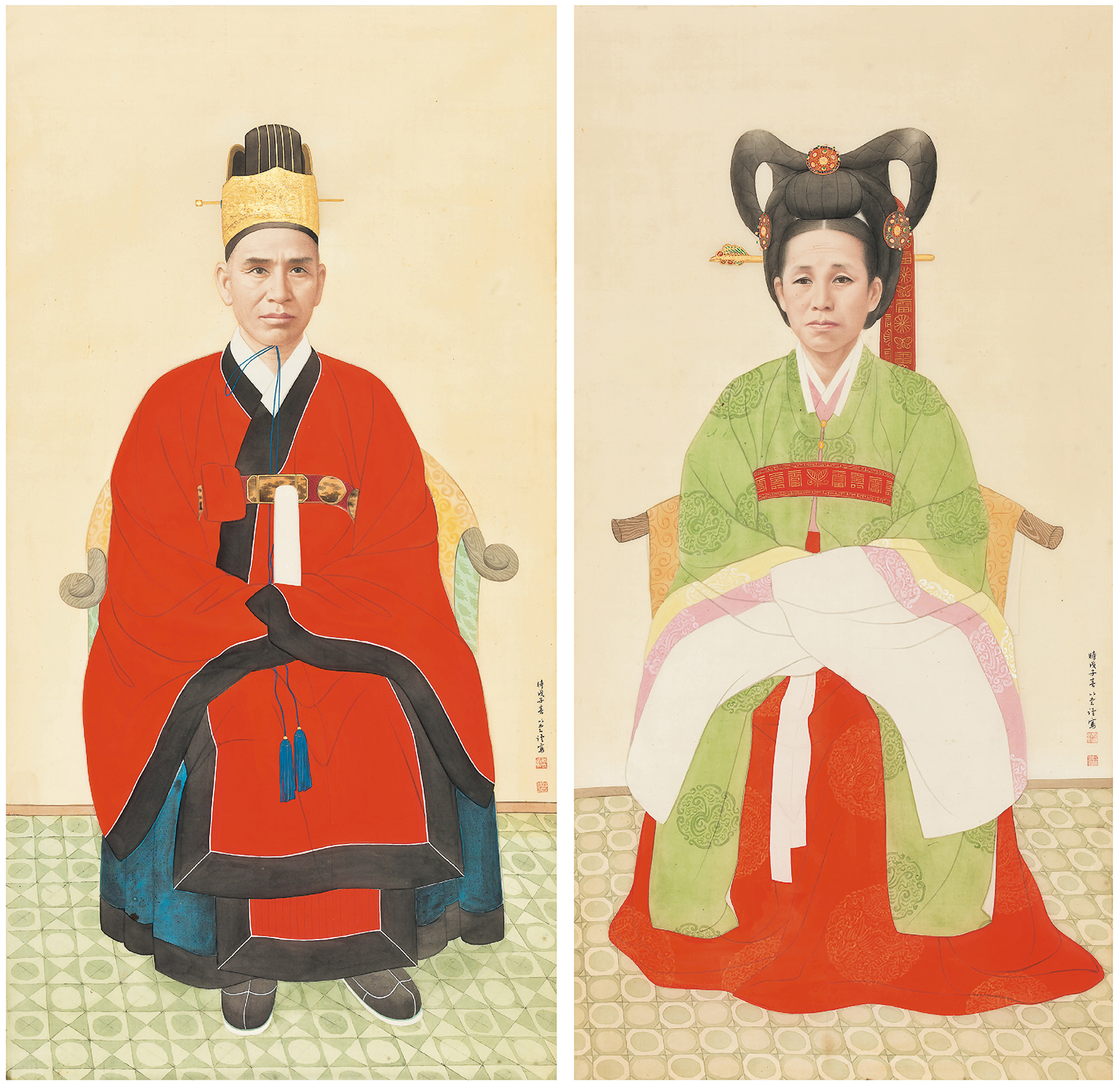 Kim EunHo Portrait of Lee JungKyu and His Wife | Barnebys